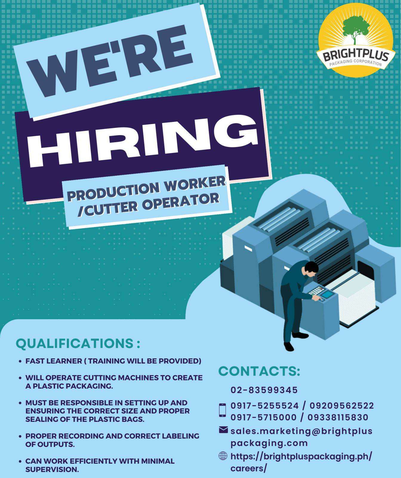 Careers – BrightPlus Packaging Corporation